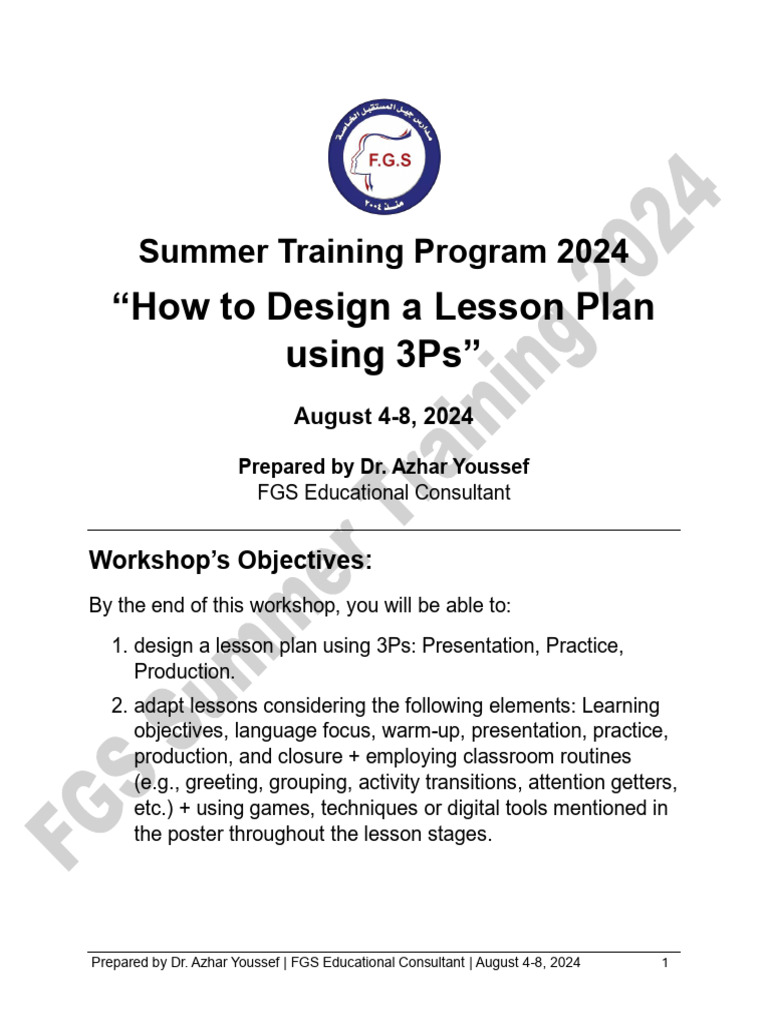 How To Design A Lesson Plan Using 3Ps | PDF | Lesson Plan | Phonics