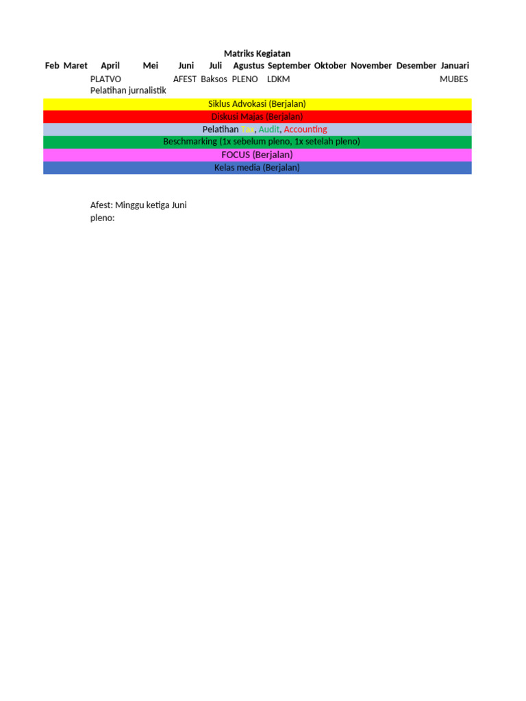 Matriks Proker Hima Ak Feb Unm Periode 2025-2026 | PDF