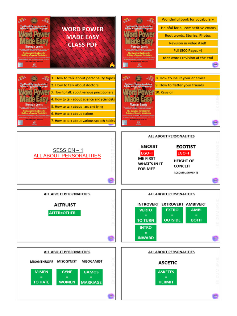 Vocabulary Building for Competitive Exams | PDF | Psychiatry ...