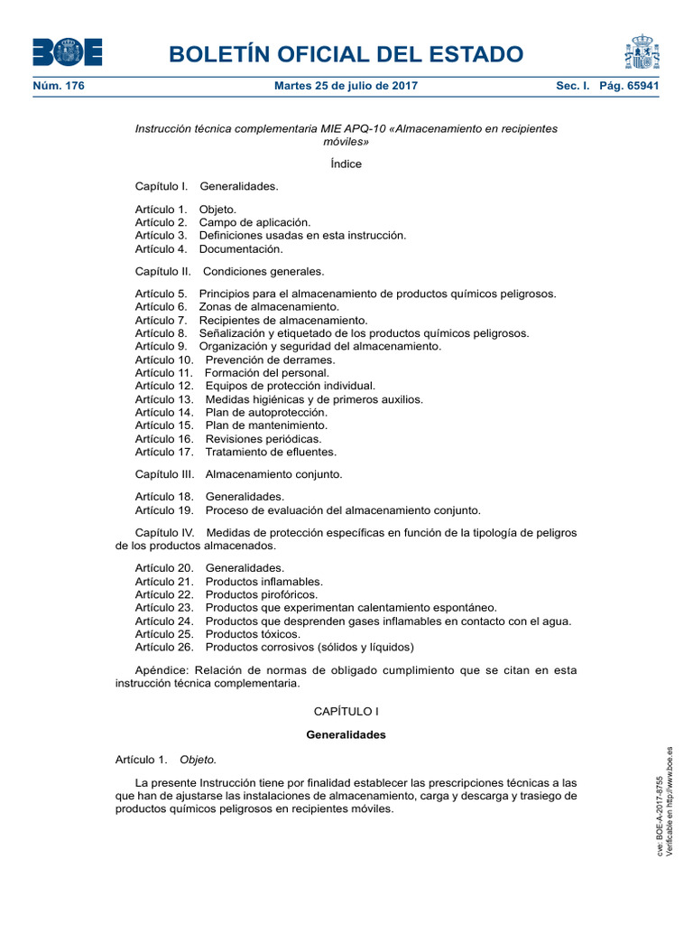 Real Decreto 656 2017 Apq Itc Mie 10 | PDF | Ventilación (Arquitectura) | Protección contra ...
