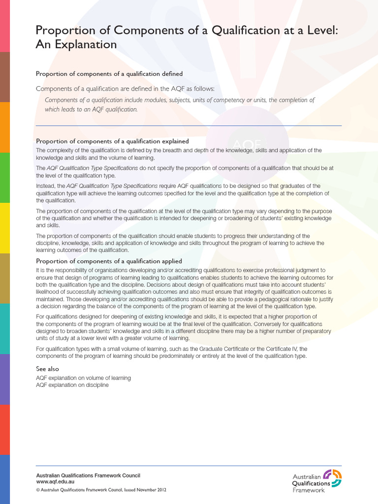 Components of a Qualification Explanation | PDF | Knowledge | Learning