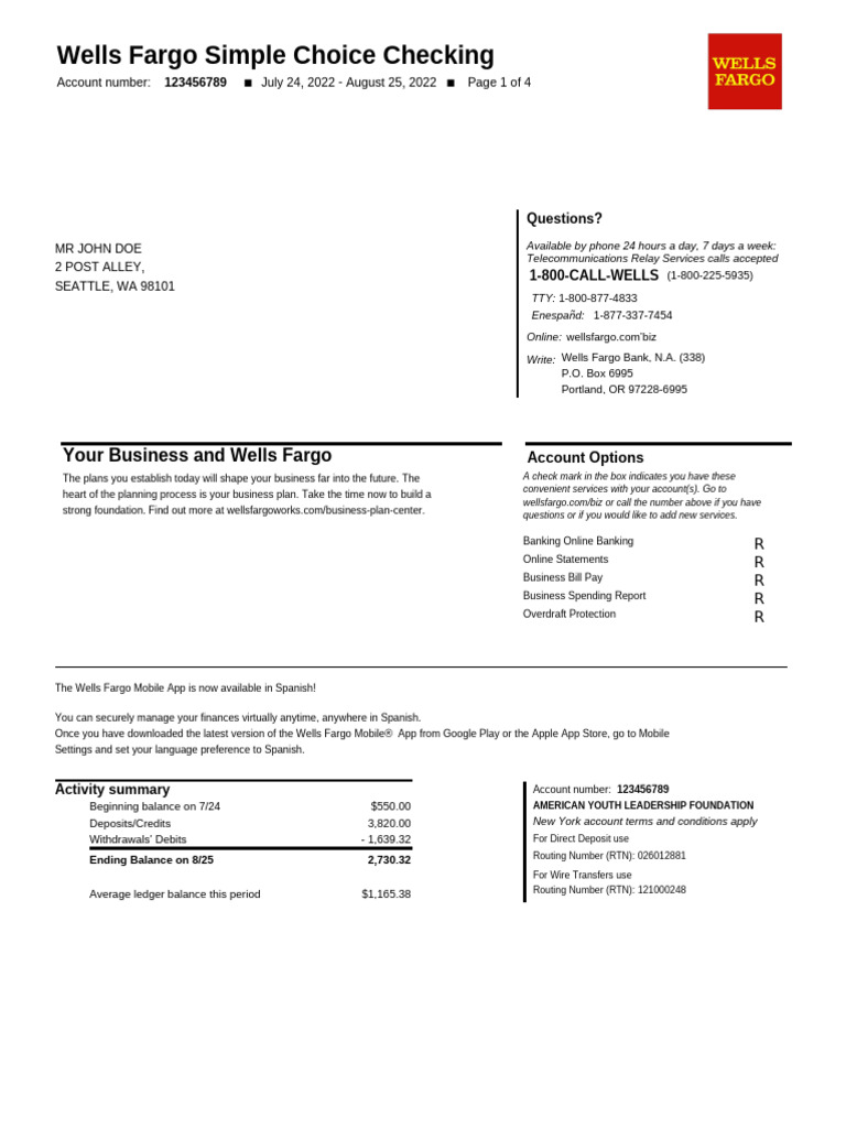 Wells Fargo Simple Choice Checking | PDF | Fee | Overdraft