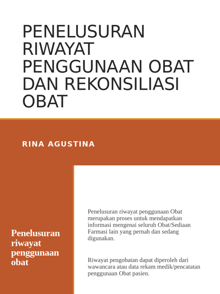 Rekonsiliasi Obat - Farmasi Klinik | PDF