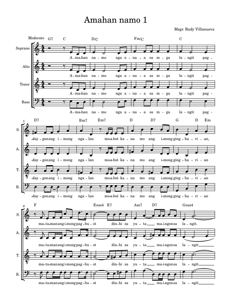 Amahan Namo 1 (SATB) - Msgr. Rudy Villanueva | PDF