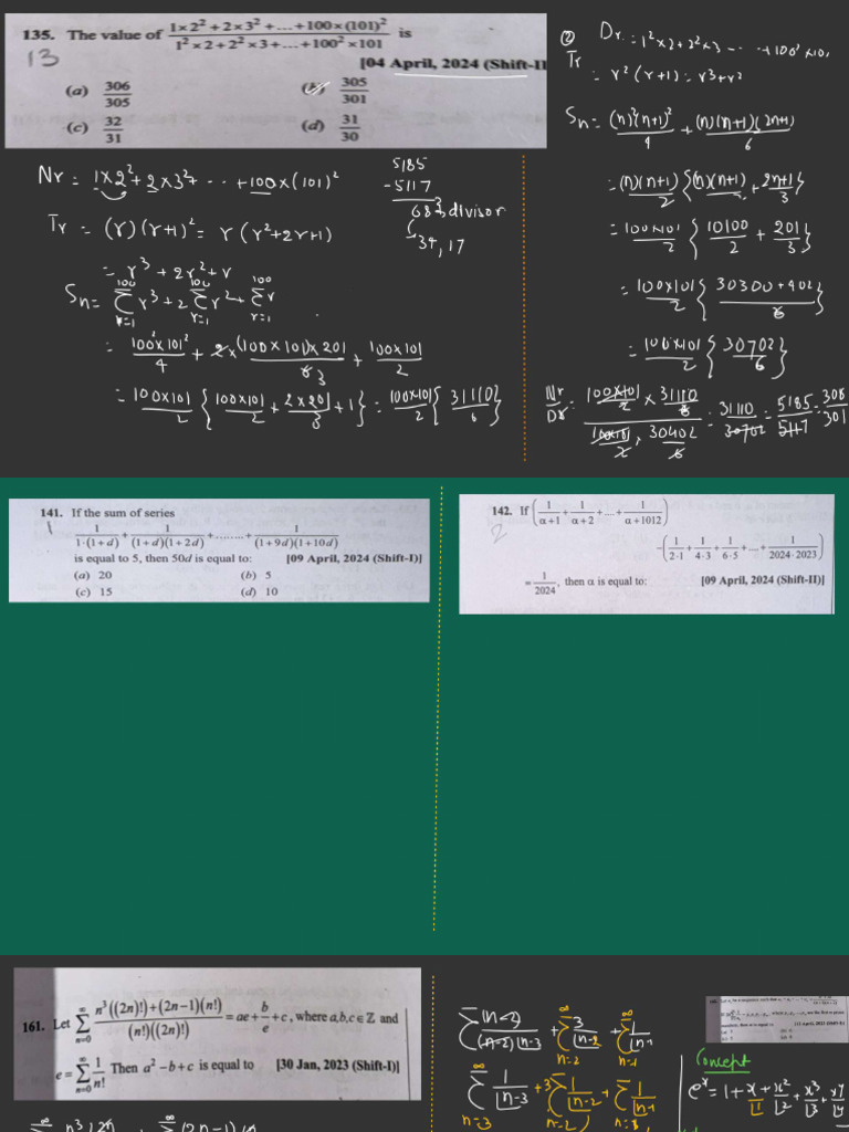 Sequence and Series - L-10 (Class Notes) - Summation of Series Tangent ...