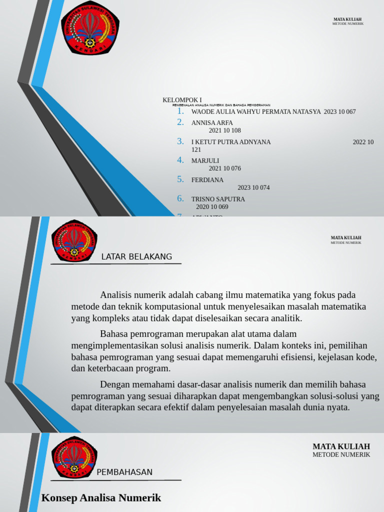 Tugas PPT Metode Numerik KLP 1 | PDF