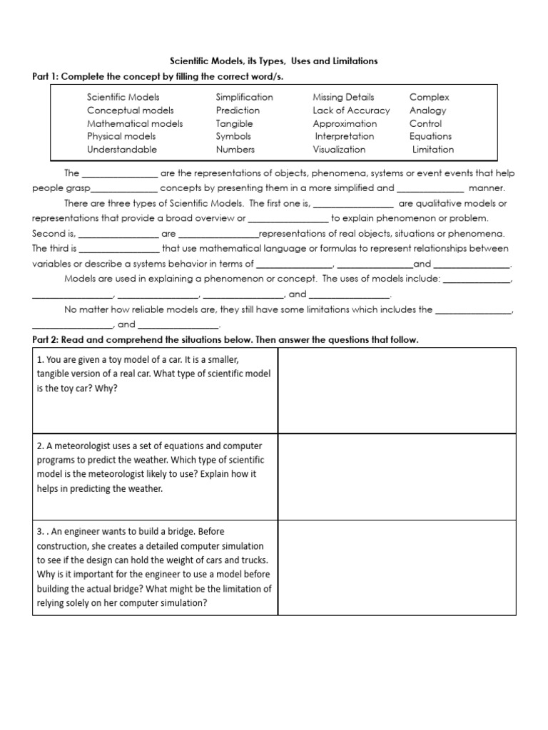 Activity Sheet 1-Grade7 | PDF | Conceptual Model | Science