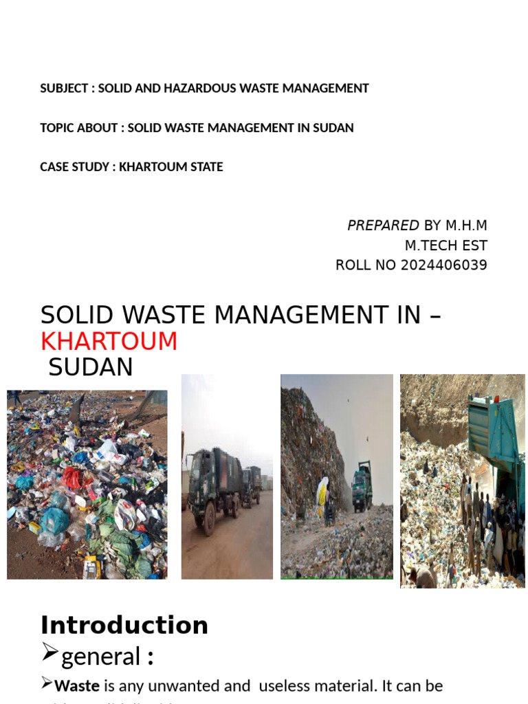 Solid Waste Management in Khartoum | PDF | Recycling | Waste