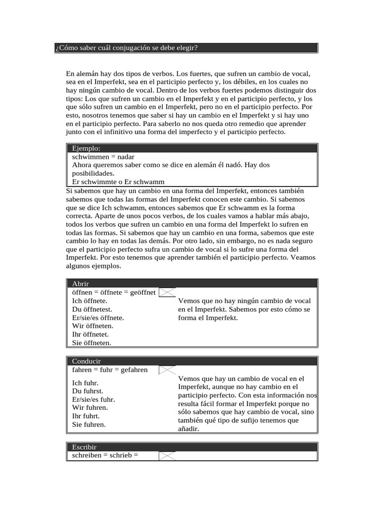 Cómo Saber Cuál Conjugación Se Debe Elegir | PDF | Verbo | Morfología ...