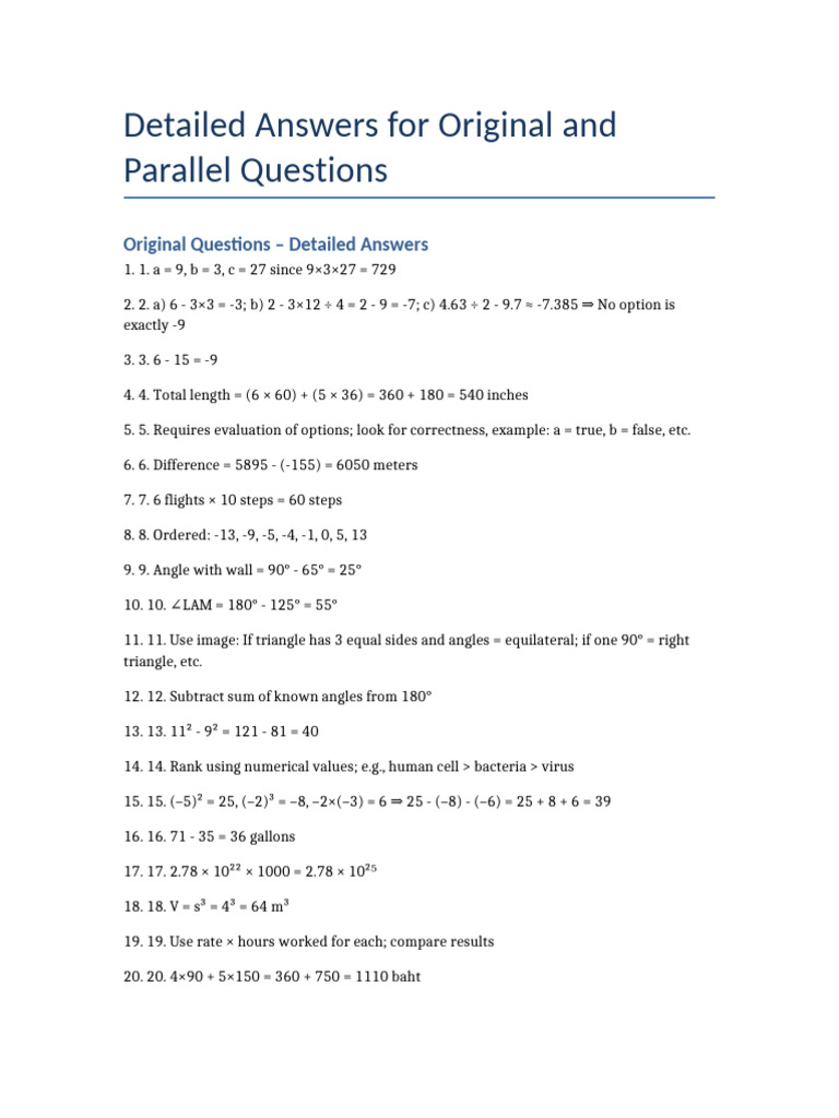 Parallel Answers Detailed | PDF