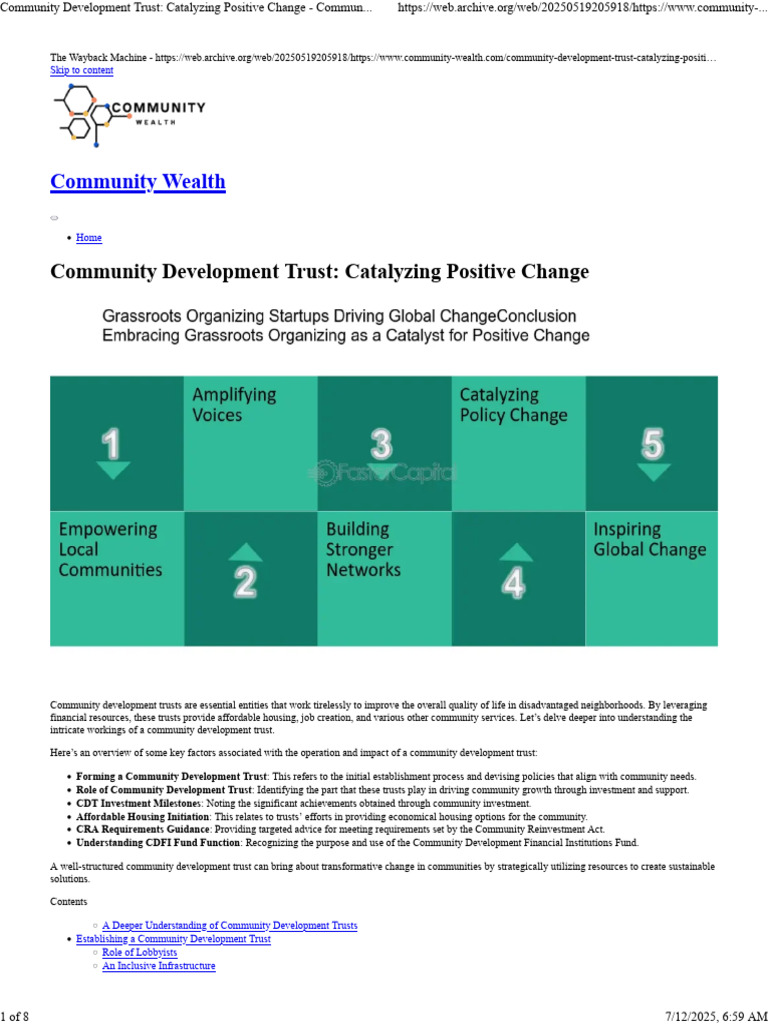 Community Development Trust - Catalyzing Positive Change - Community Wealth | PDF | Ransomware ...