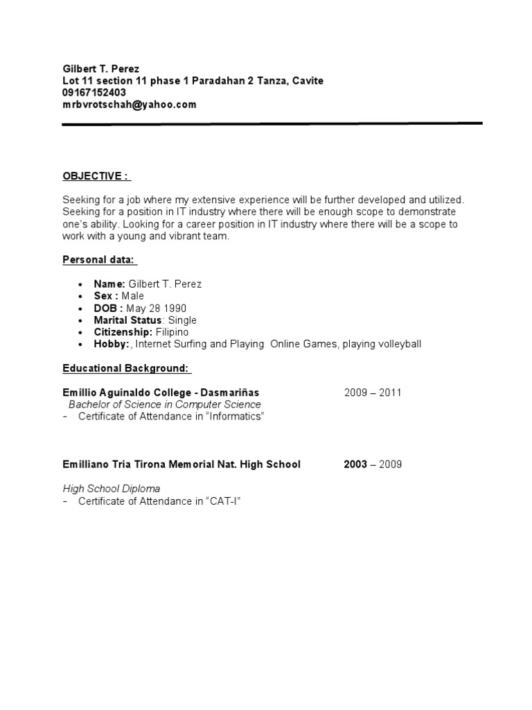 Gilbert's Resume | PDF