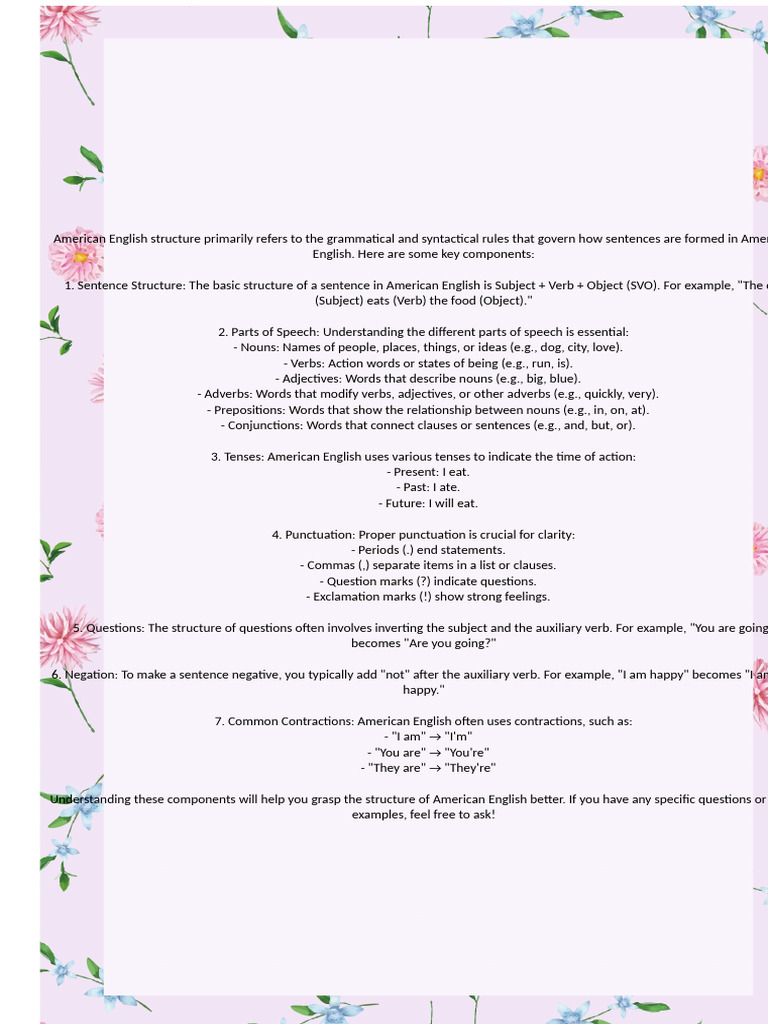 Pink Fresh Flowers Letter (1) - WPS Office | PDF | English Language | Verb