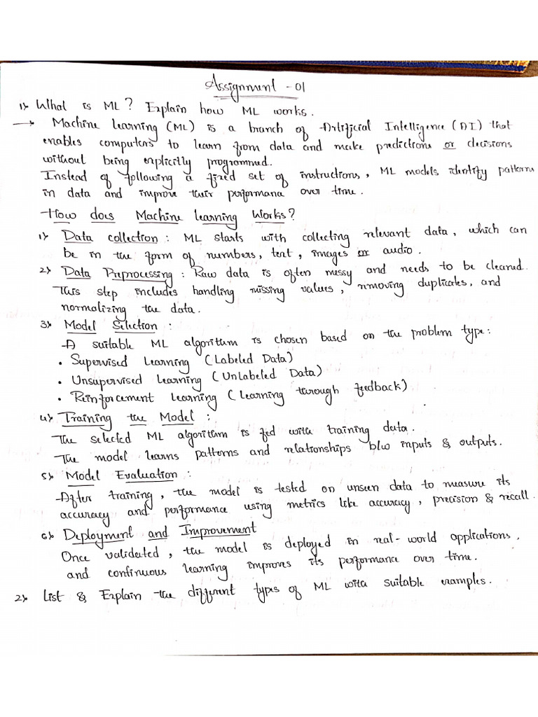 ML Assignment 1st Solutions | PDF