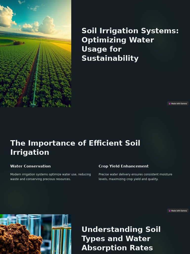 Soil Irrigation Systems Optimizing Water Usage For Sustainability | PDF ...