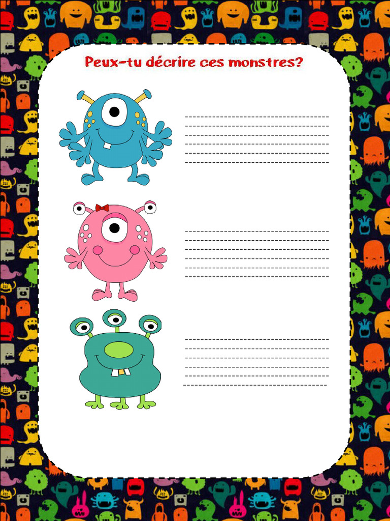 Monstres Feuille Dexercices 57053 | PDF