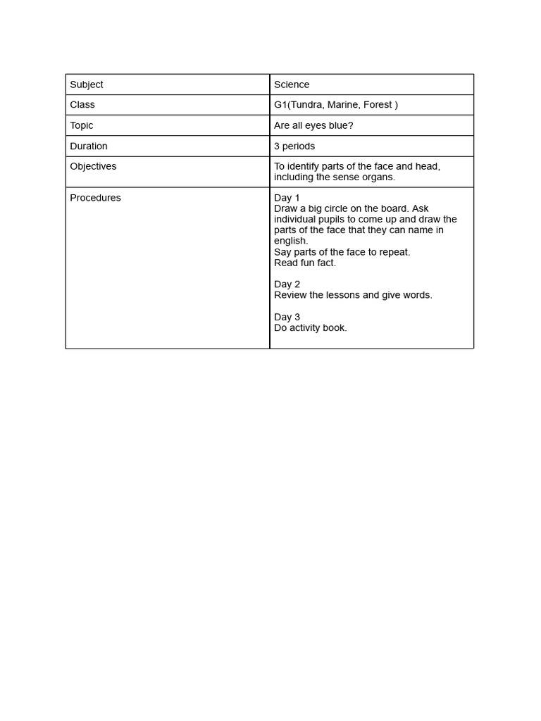 July 3rd Week G1 Science Lesson Plan | PDF