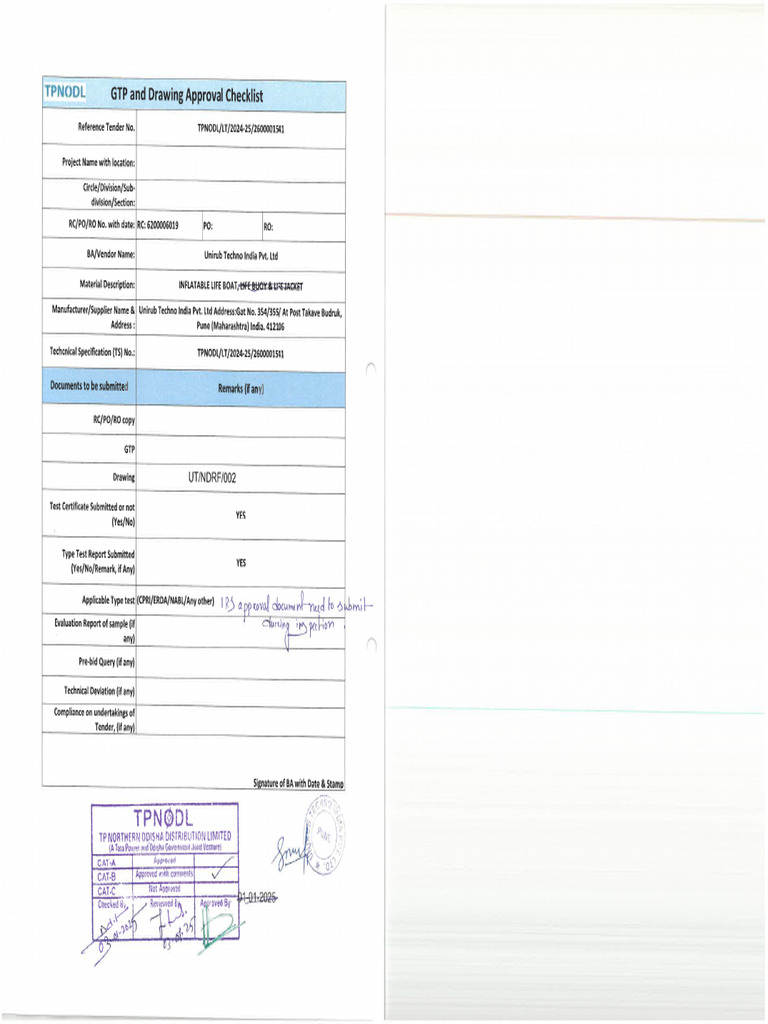 Approved GTP & Drawing | PDF