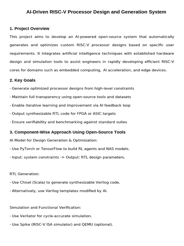 AI RISC V Processor Design Project | PDF