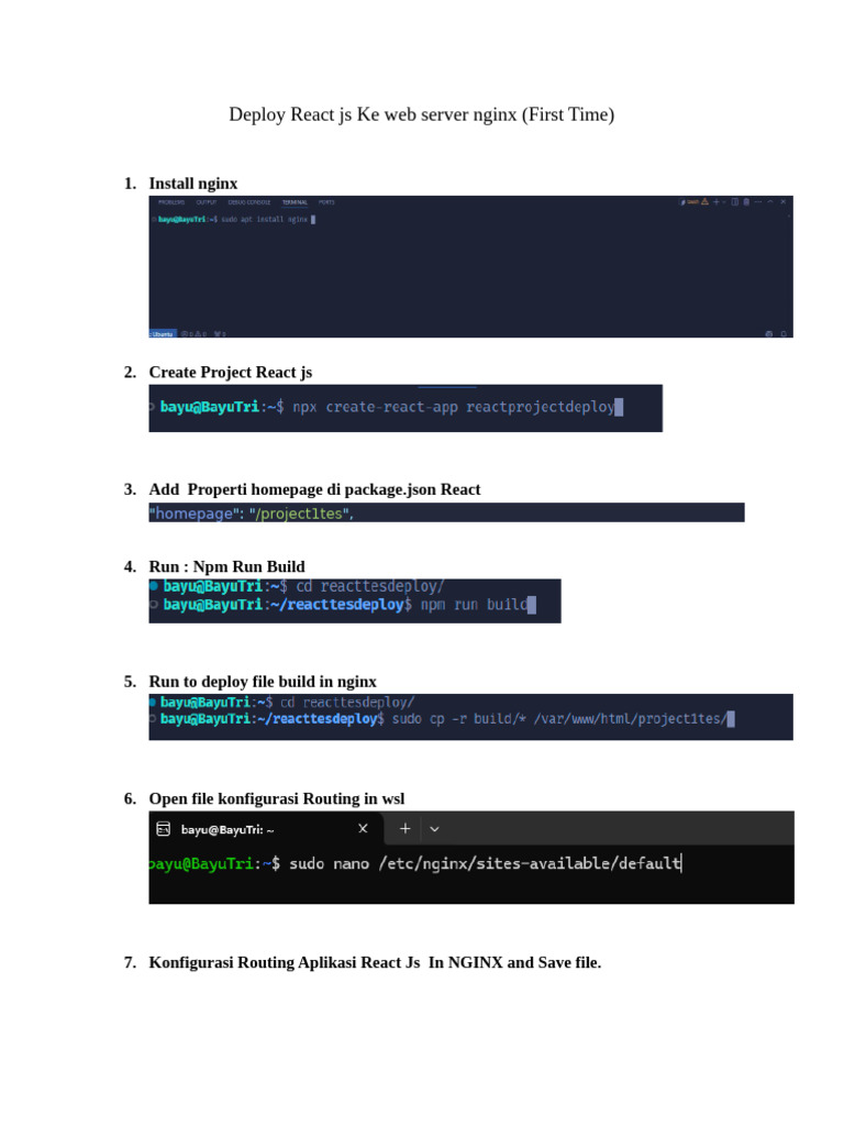 pkl#2 - Deploy Reactjs Ke Nginx Web Server | PDF