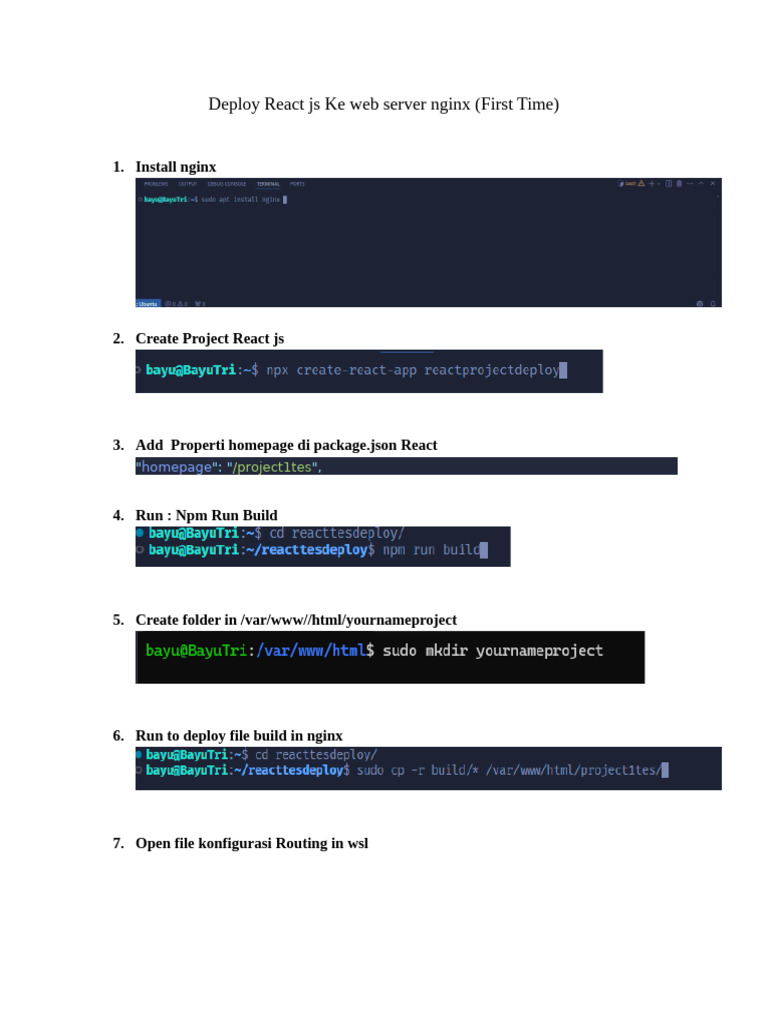 pkl#3 - Deploy Reactjs Ke Nginx Web Server | PDF