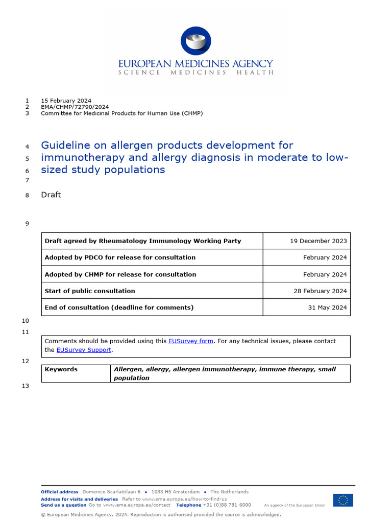 Allergen Products For Immunotherapy | PDF | Allergy | Allergen