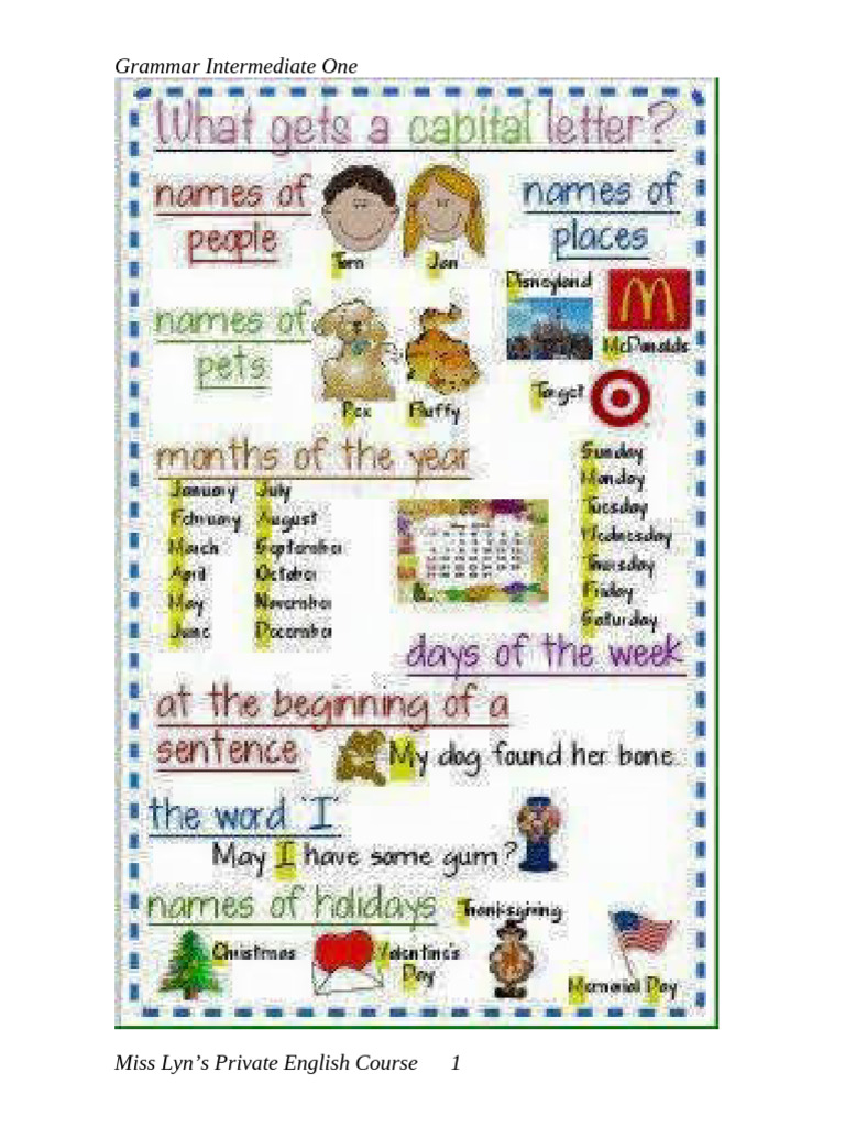 Intermediate Grammar: Pronouns & Tenses | PDF | Subject (Grammar ...