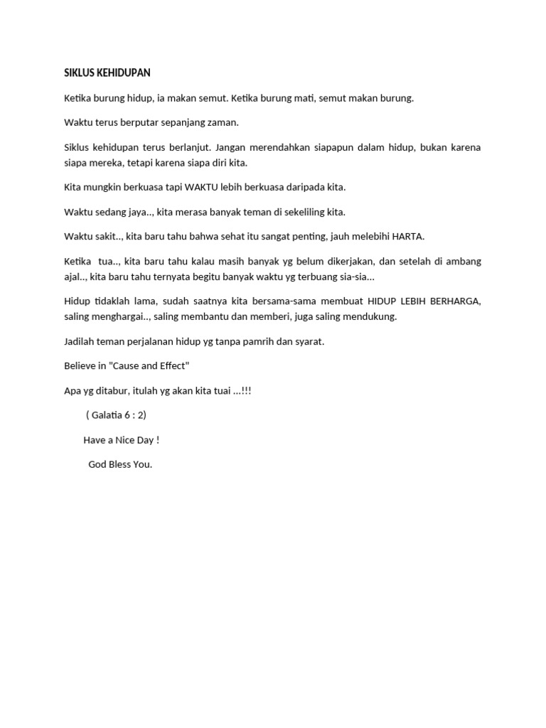 Siklus Kehidupan | PDF