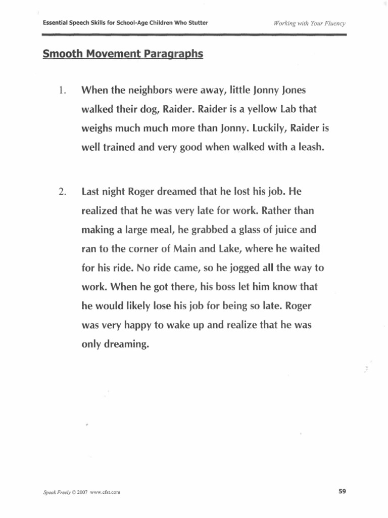 Smooth Movement Paragraphs | PDF