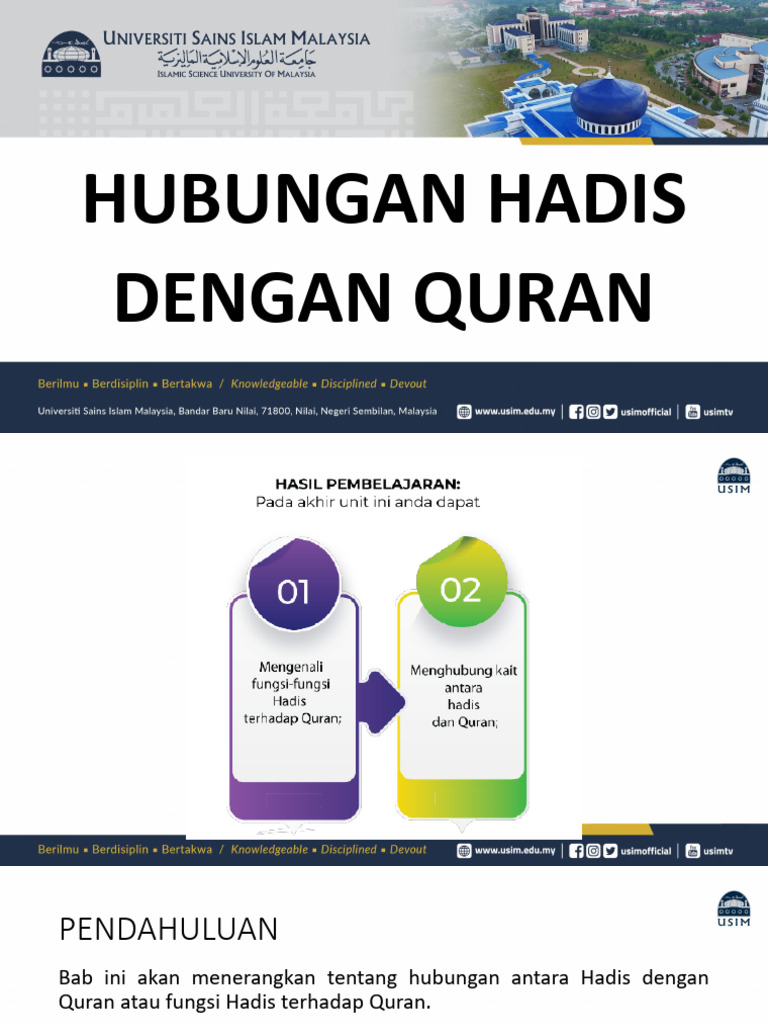 Ulum Hadis : Hubungan Hadith dengan Al Quran | PDF