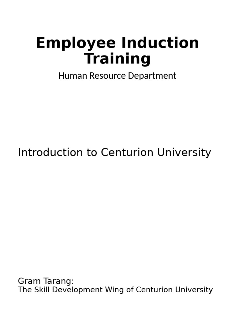 Employee Induction Training | PDF