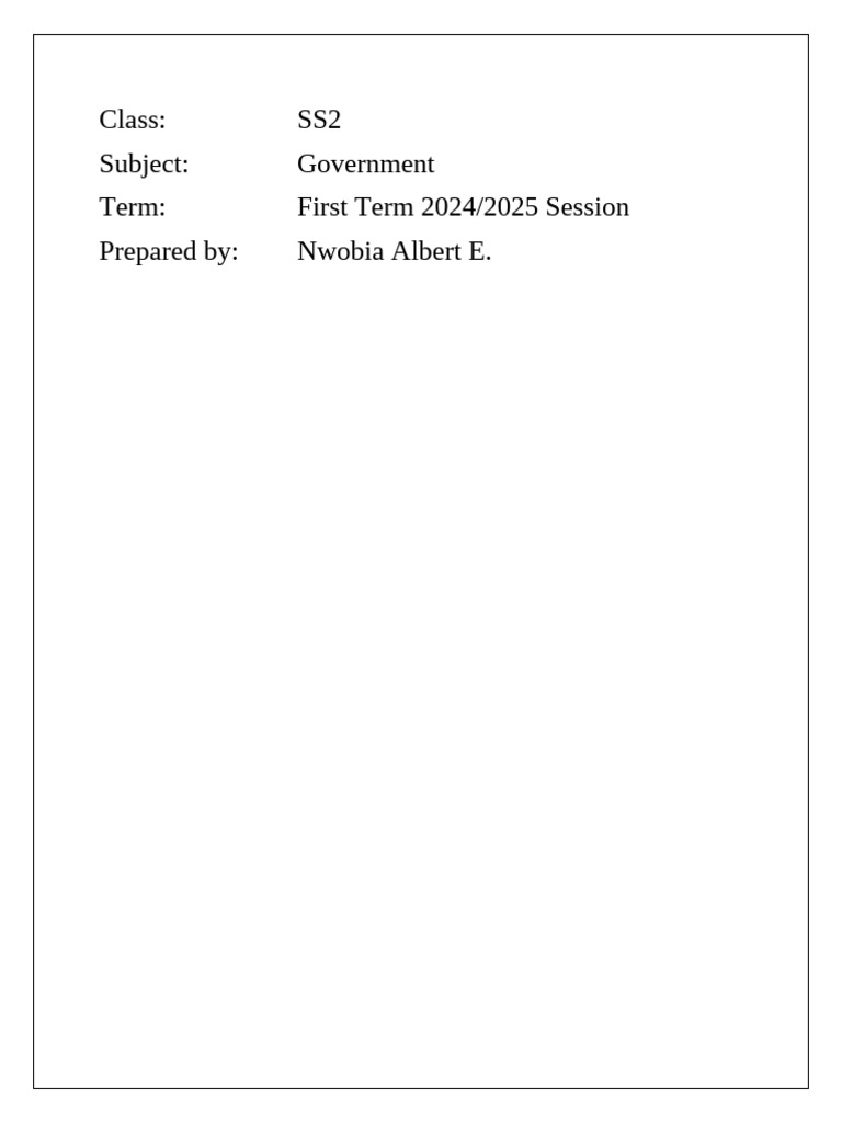 SS2 Government First Term Scheme 2024 | PDF | State Owned Enterprise ...