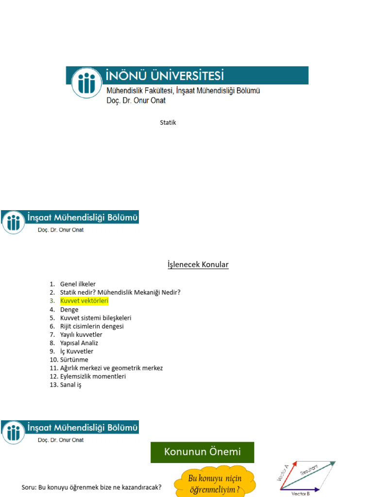 Hafta 2 Statik | PDF