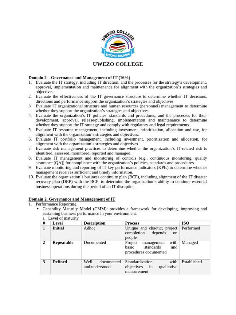 IT Governance and Management Evaluation | PDF | Performance Indicator ...