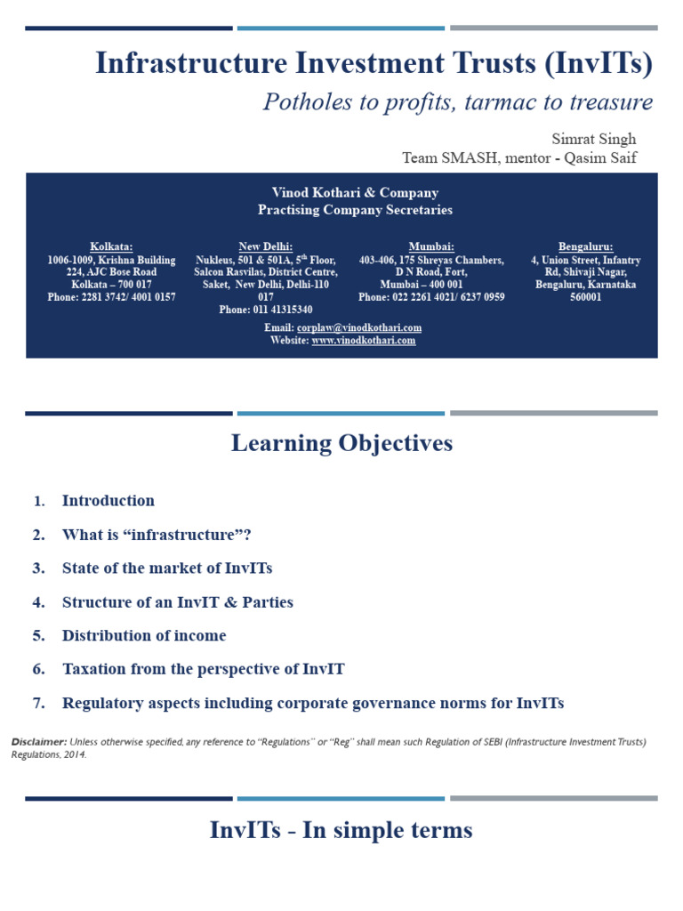 INVIT LEGAL Important Info | PDF | Investing | Taxes
