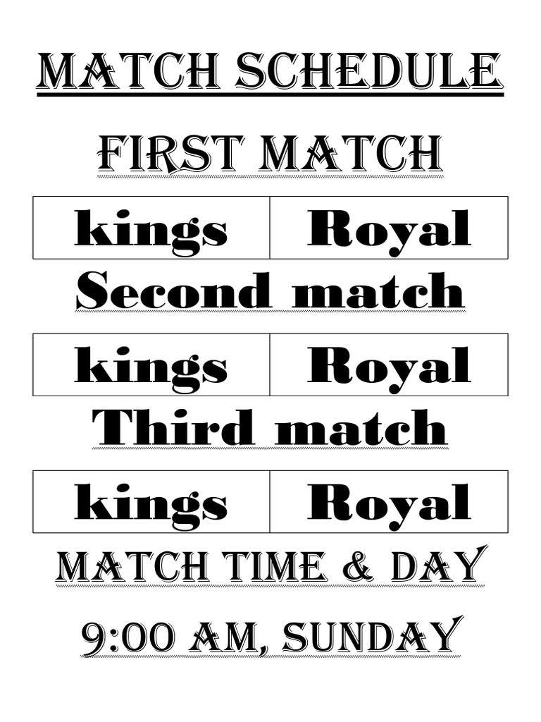 Match Schedule | PDF