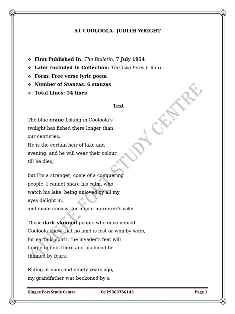 At Cooloola by Judith Wright | PDF