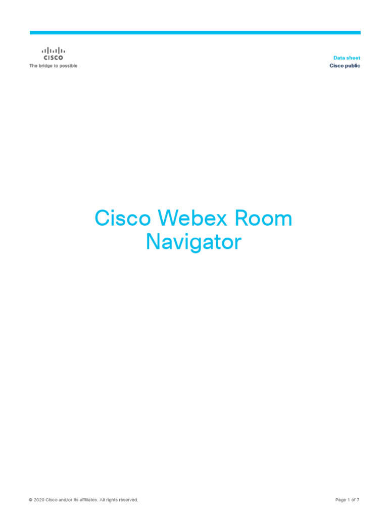 Cisco Webex Room Navigator Wall Mount Version Datasheet en | PDF ...