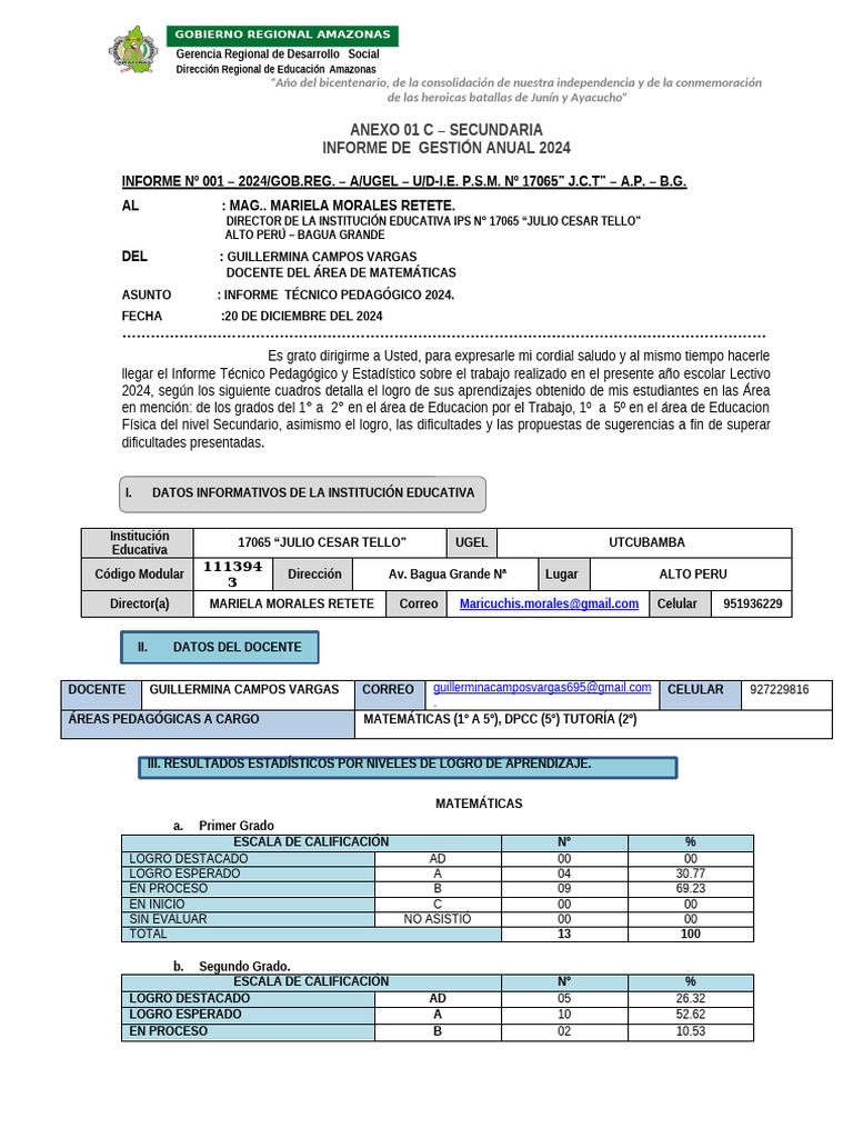 ANEXO 01 C-SEC. 2024 - Matematica | PDF | Aprendizaje | Pedagogía