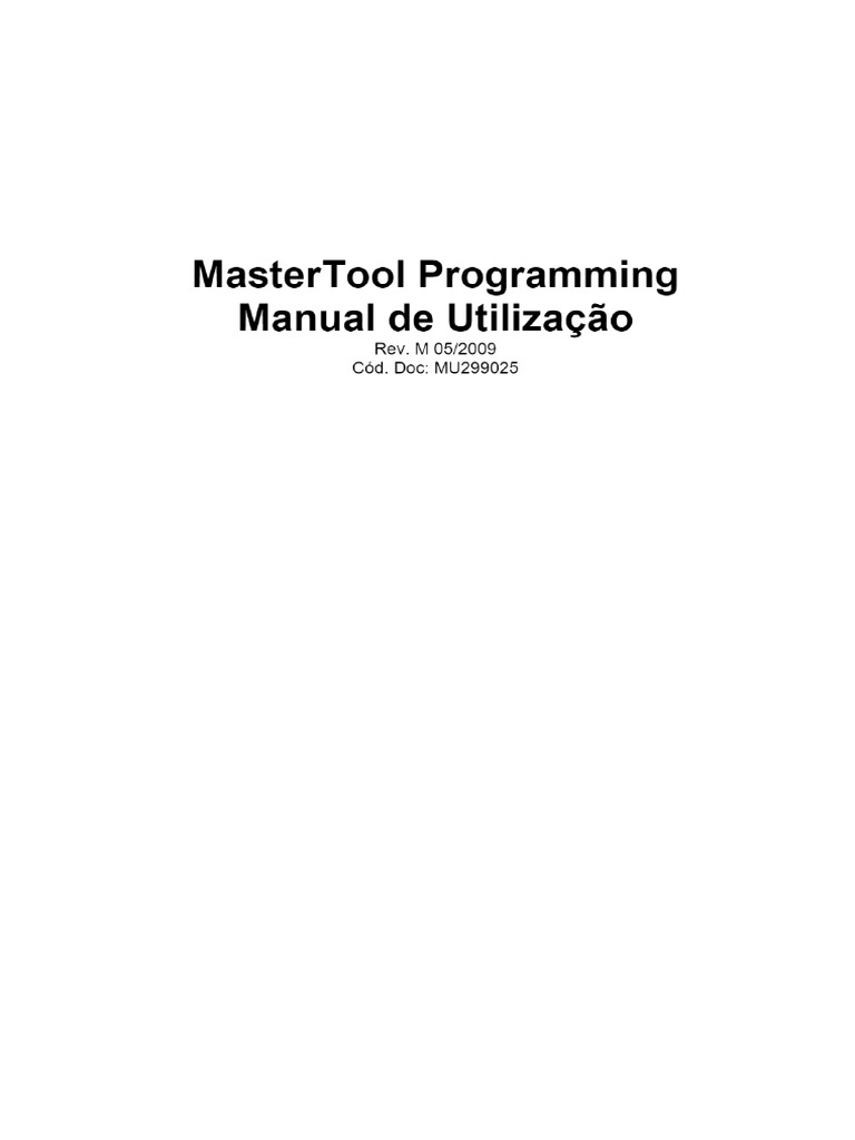 MasterTool Programming Manual de Utilização - Manualzz | PDF