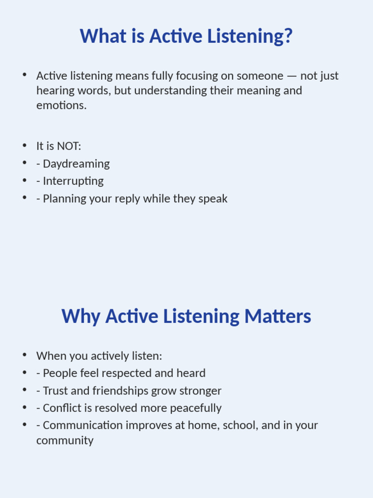 Active Listening Slides | PDF