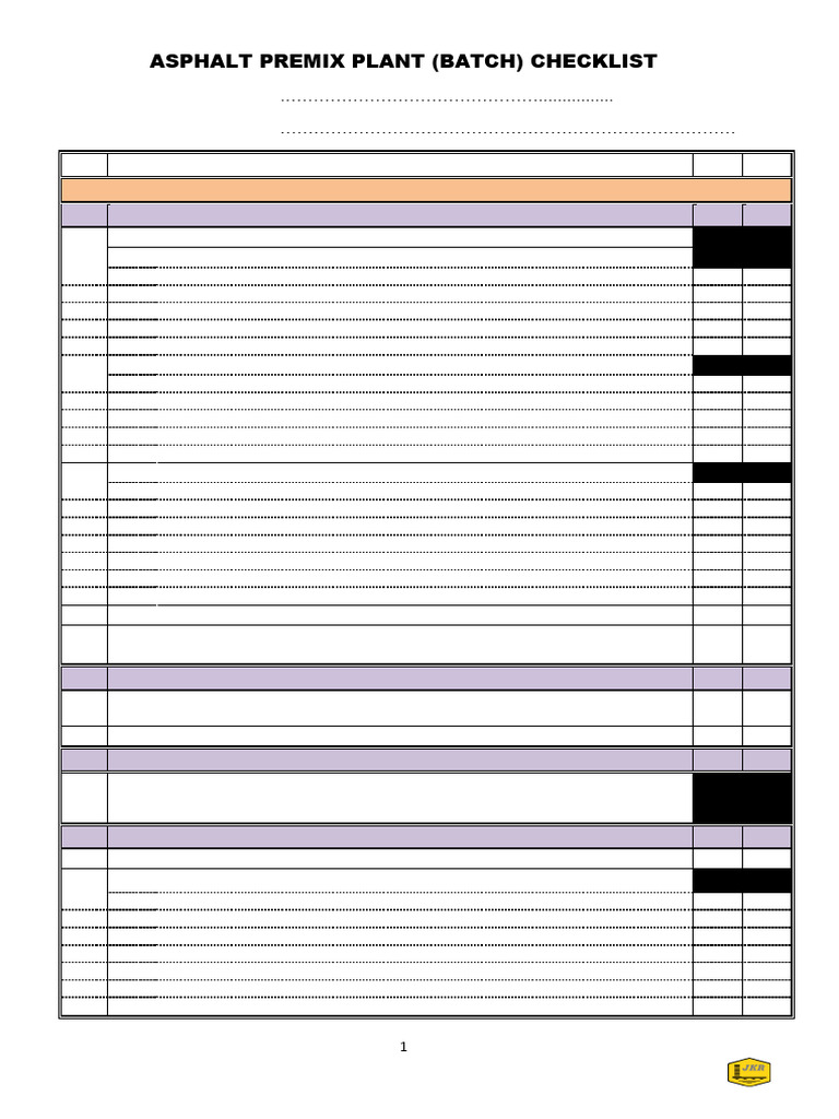Batch Plant Checklist Pindaan 6 260916 | PDF | Calibration ...