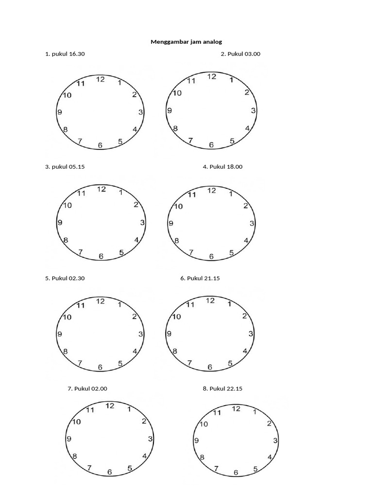 Menggambar Jam Analog | PDF