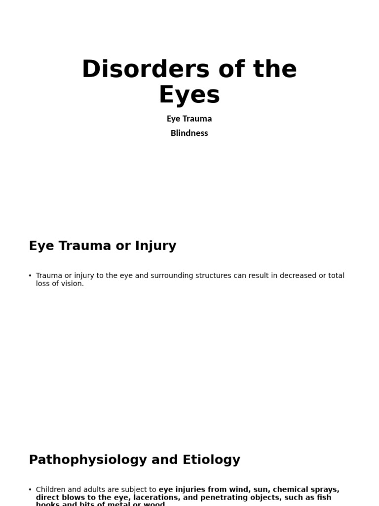 Trauma and Blindness | PDF | Visual Impairment | Visual Acuity