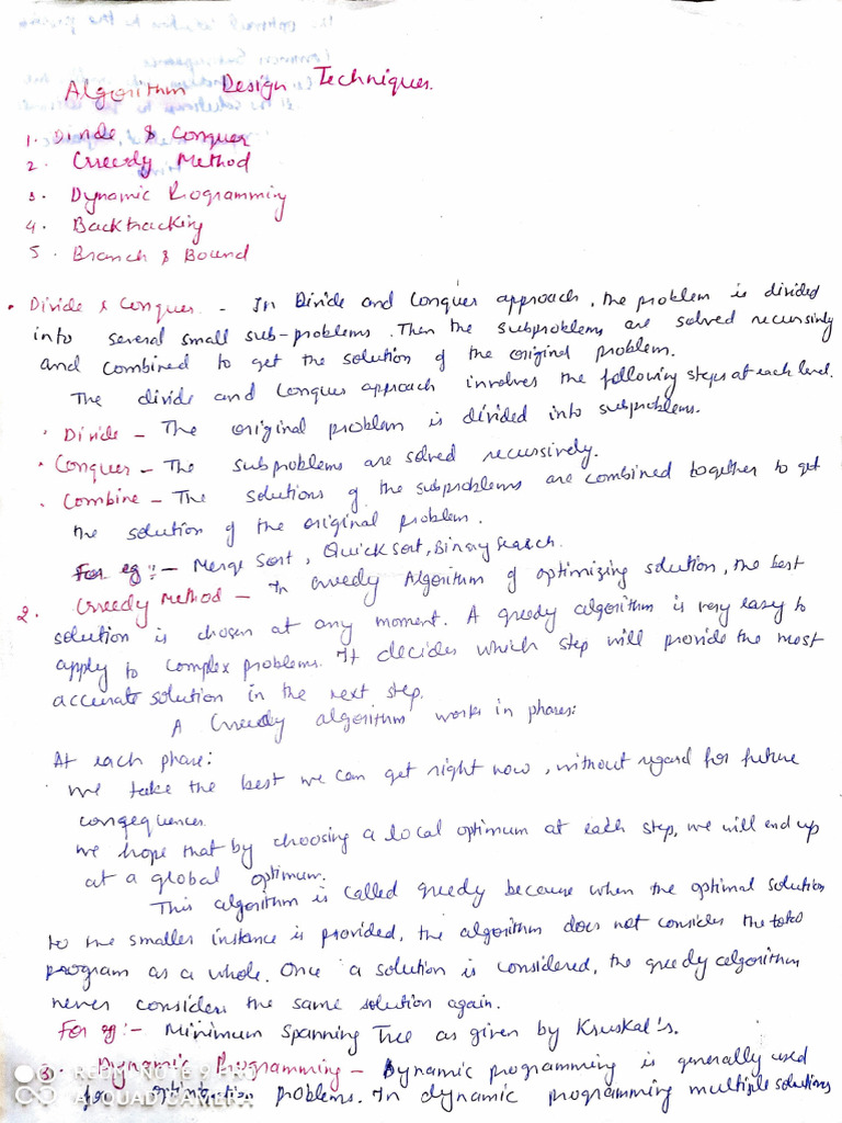Algo Design Techniques & Asymptotic Notatins | PDF