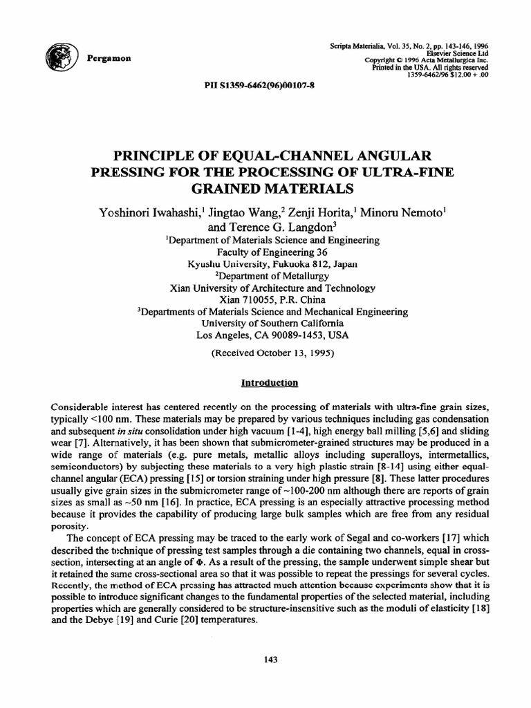 Principle of Equal-Channel Angular | PDF | Angle | Mechanics