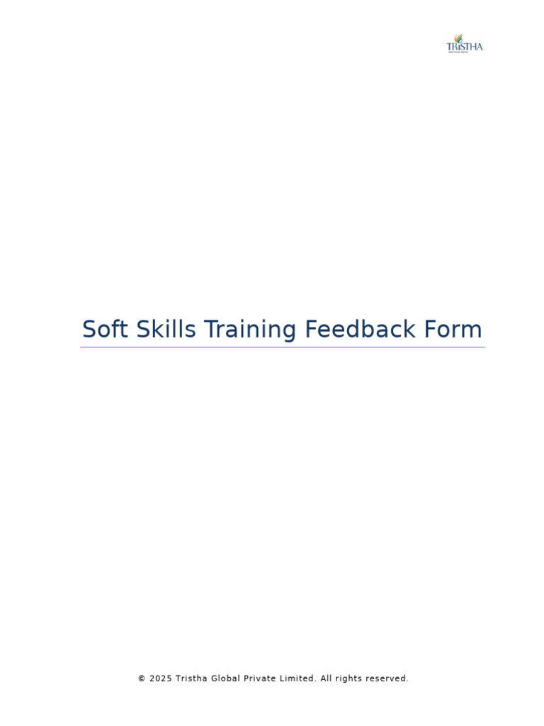 Soft Skills Training Feedback Form | PDF
