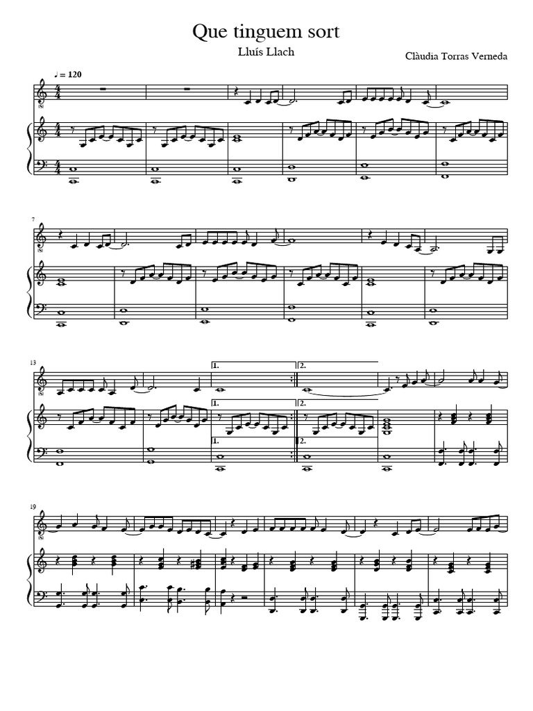 Que Tinguem Sort PARTITURA | PDF