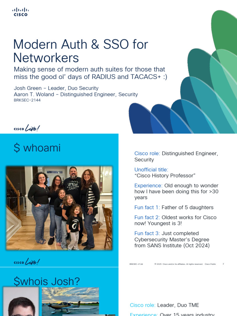 BRKSEC-2144 - Modern Authentication Explained To The Network Professional (2025) | PDF | Radius ...