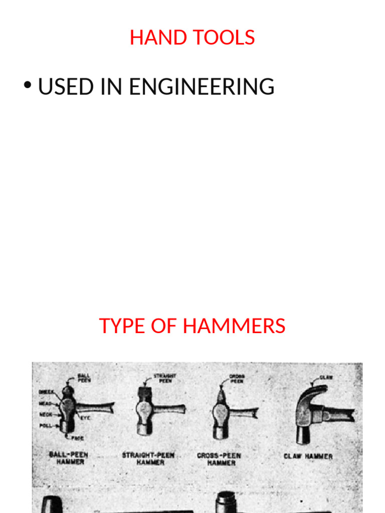 Engineering Hand Tools and Measuring Instruments | PDF